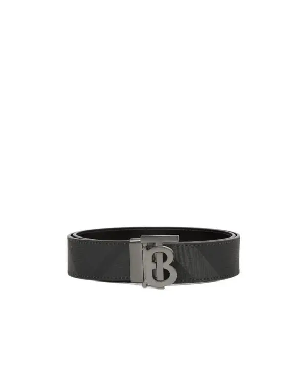 Burberry Monogram Buckle Reversible Belt - Black