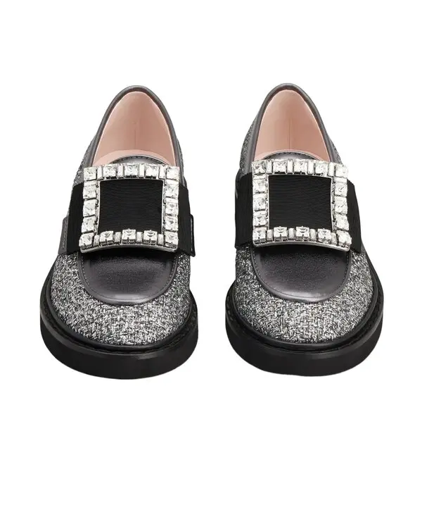 ROGER VIVIER Embellished Loafers - Silver/black
