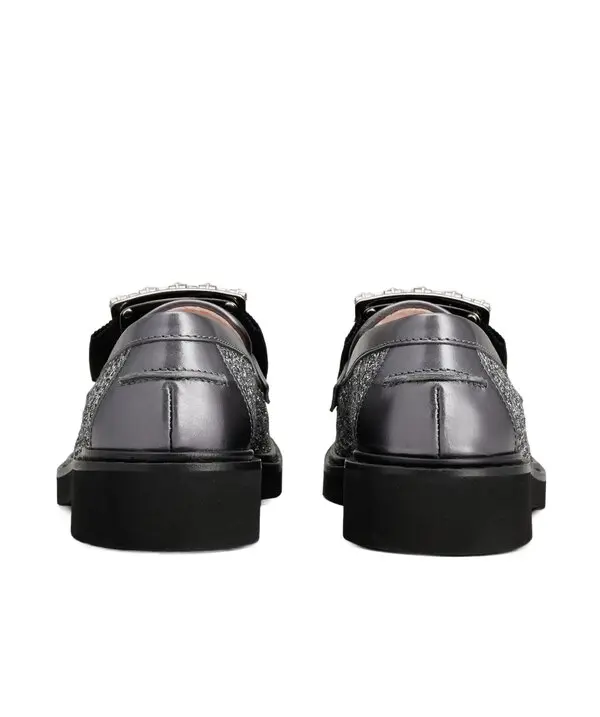 ROGER VIVIER Embellished Loafers - Silver/black