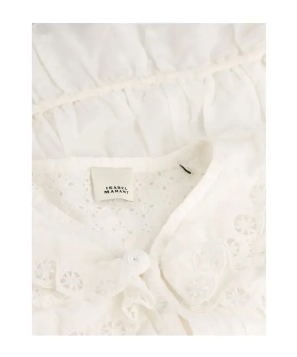Isabel Marant Étoile Long-sleeved Lace Blouse With Pom-poms - No