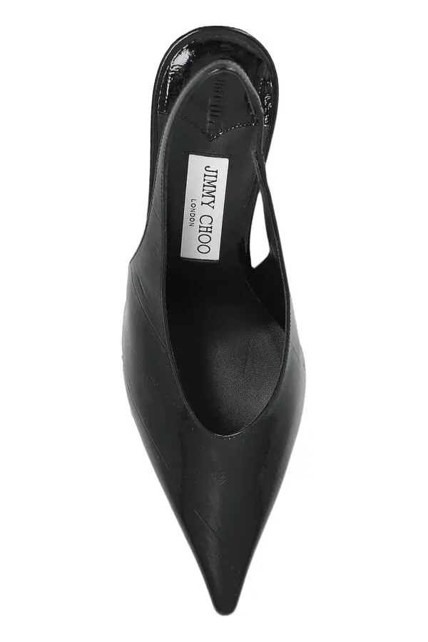 JIMMY CHOO Isa Pointed Toe Stiletto Slingbacks - Black