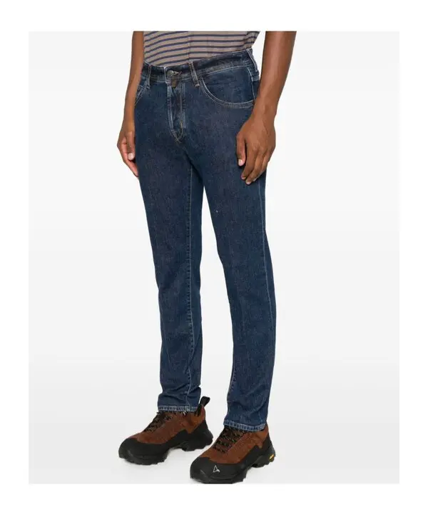 Jacob Cohen Logo Patch Slim-fit Jeans - Black