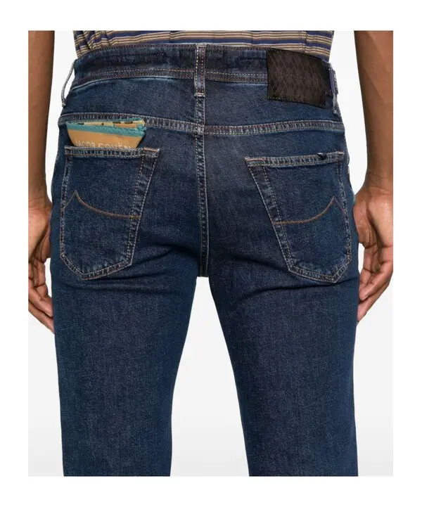 Jacob Cohen Logo Patch Slim-fit Jeans - Black