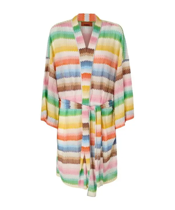Missoni Zigzag Belted Raschel Knit Beachwear