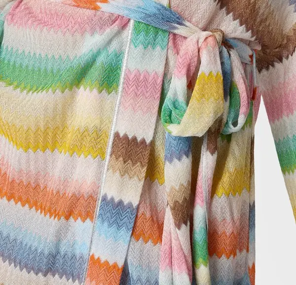 Missoni Zigzag Belted Raschel Knit Beachwear