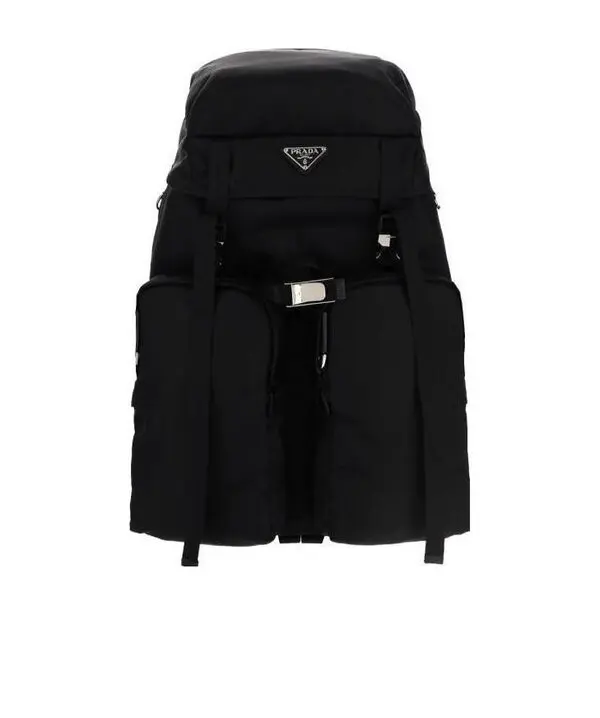 Prada Multi-pocket Buckled Backpack - Black