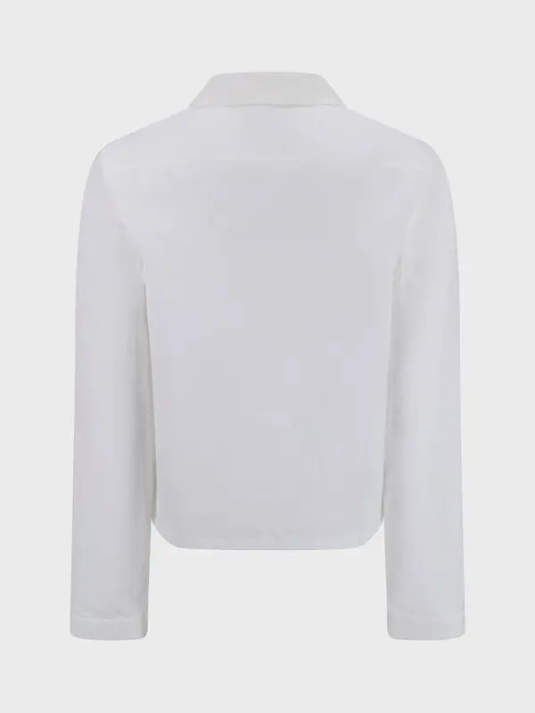 Miu Miu Cotton Poplin Shirt With Embroidered Logo
