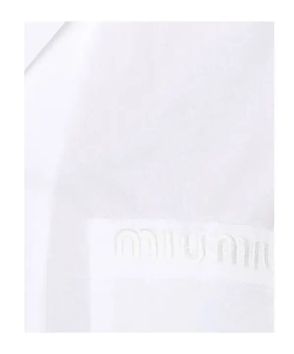 Miu Miu Cotton Poplin Shirt With Embroidered Logo