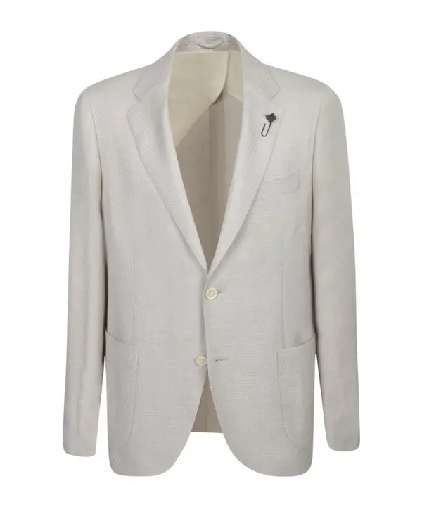 LARDINI Single-breasted Tailored Blazer - Beige