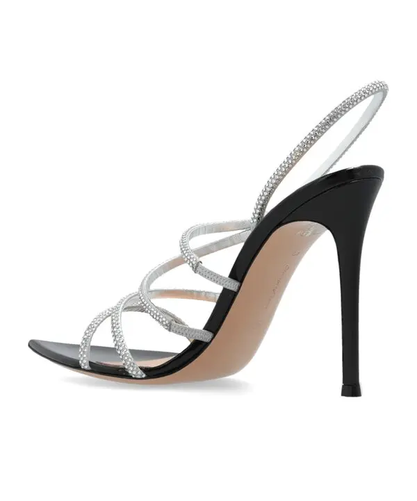GIANVITO ROSSI 105mm Crystal Ettie Sandals - Gray