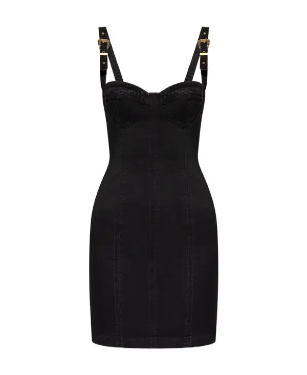Versace Logo Denim Mini Dress