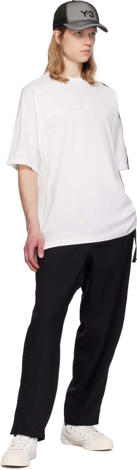Y3 3-striped Short Sleeved T-shirt - Core White