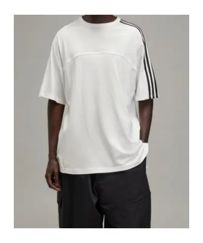 Y3 3-striped Short Sleeved T-shirt - Core White
