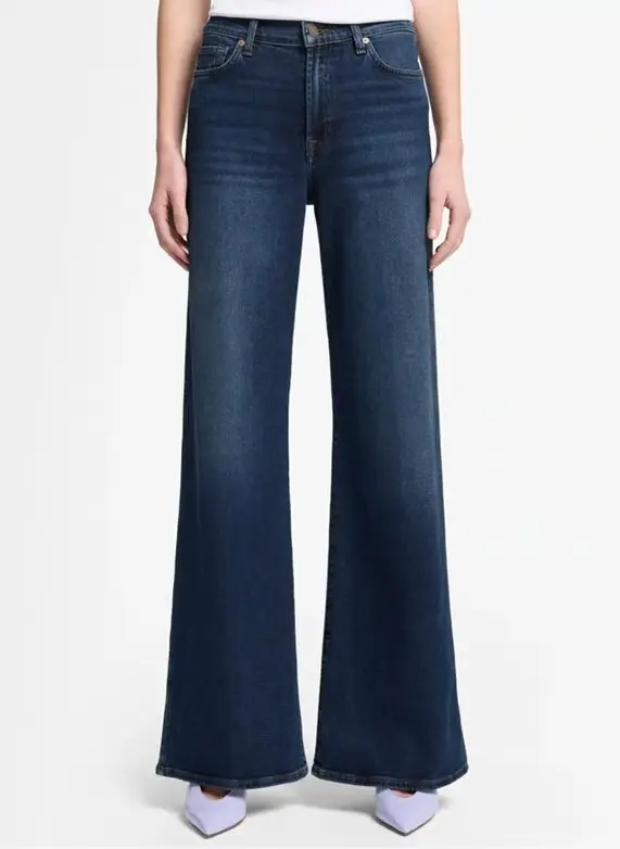 7 For All Mankind High-waisted Wide-leg Jeans - Blue