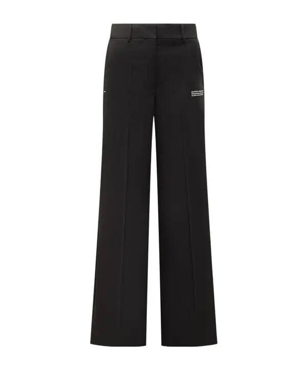 Off-White Pleated Detailed Straight Leg Trousers