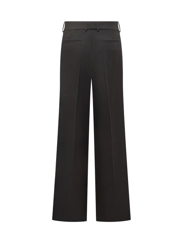 Off-White Pleated Detailed Straight Leg Trousers