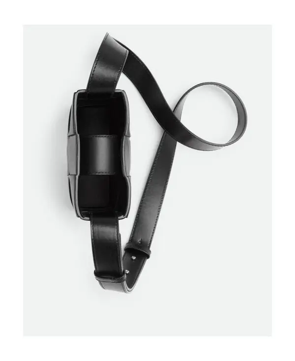 Bottega Veneta Interwoven Leather Phone Case - Black