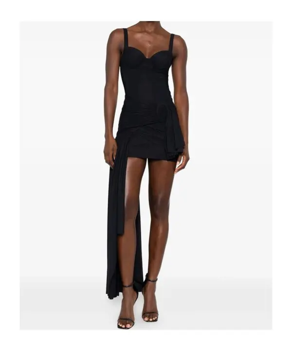 Balenciaga Ruched Sweetheart Neck Midi Dress