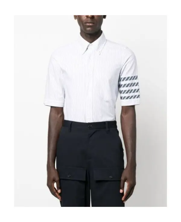Thom Browne Striped Short-sleeved Shirt