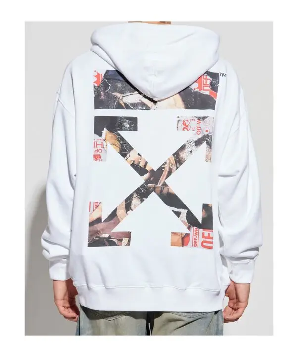 Off-White Graphic Detail Drawstring Hoodie