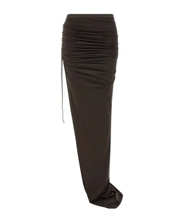 Rick Owens Front Slit Drawstring Maxi Skirt
