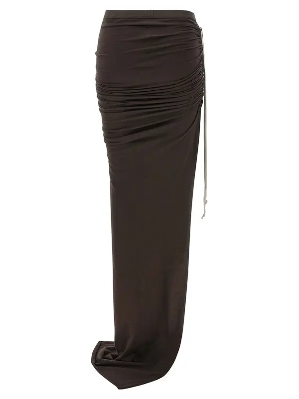 Rick Owens Front Slit Drawstring Maxi Skirt