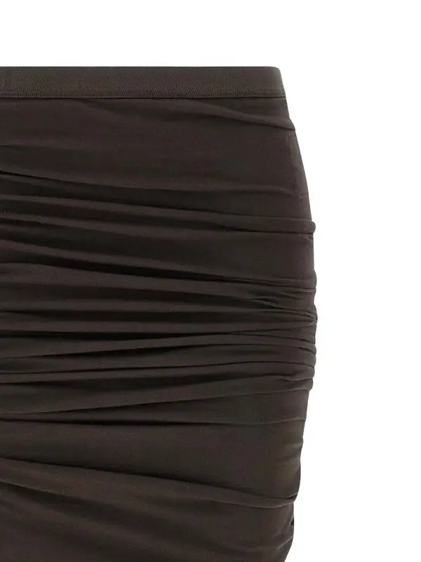 Rick Owens Front Slit Drawstring Maxi Skirt