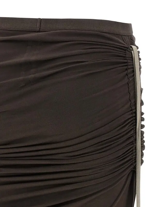 Rick Owens Front Slit Drawstring Maxi Skirt