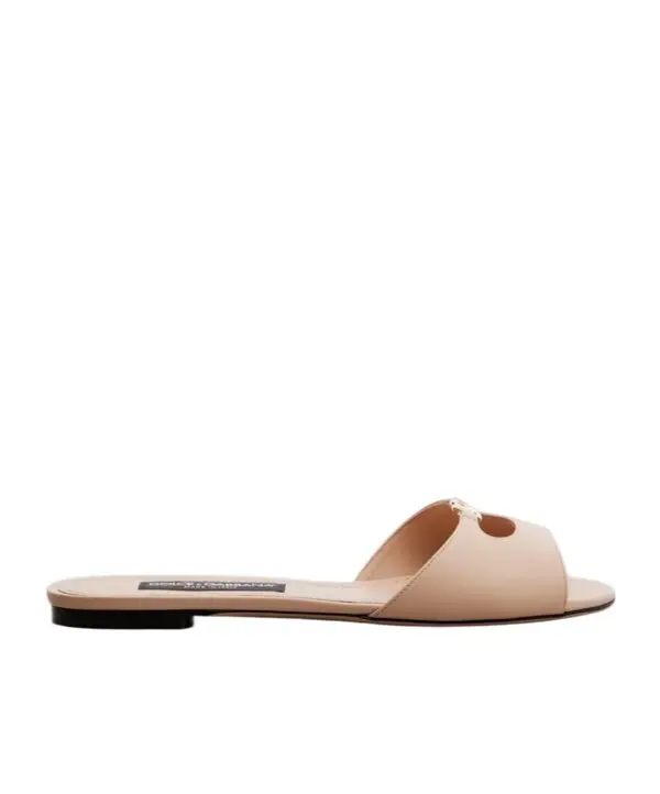 Dolce & Gabbana Logo Embellished Open Toe Slides