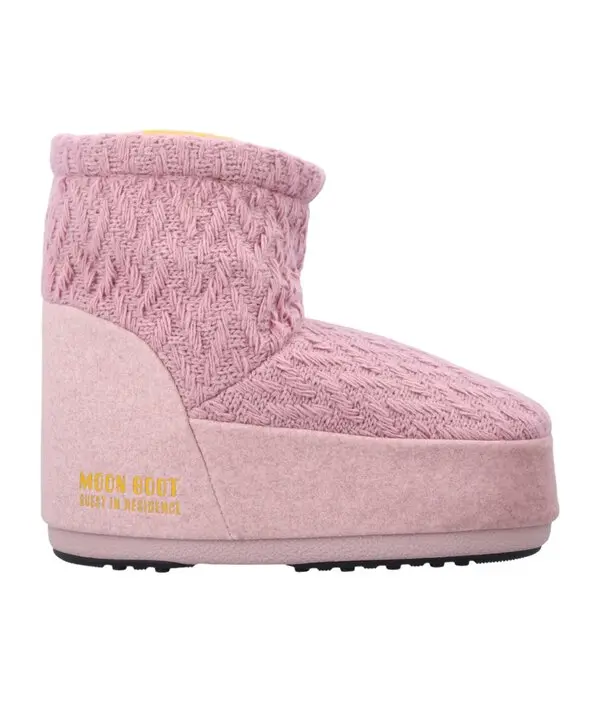Moon Boot Knitted Panel Snow Boots - Pink