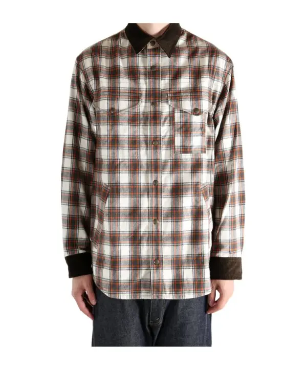 Junya Watanabe Checked Corduroy-panel Shirt - Black