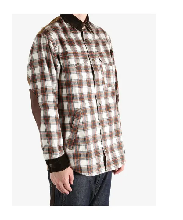 Junya Watanabe Checked Corduroy-panel Shirt - Black