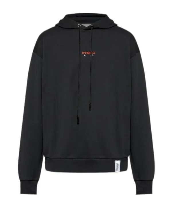 Iceberg Logo Embroidered Hooded Sweatshirt