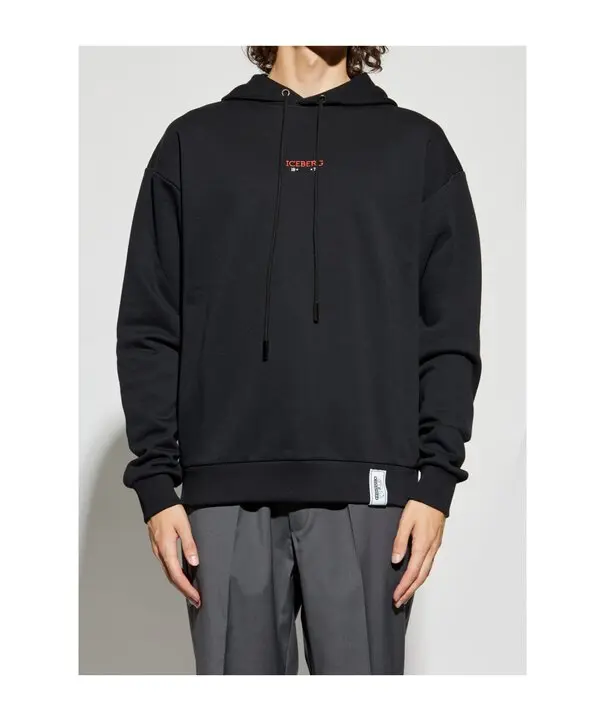 Iceberg Logo Embroidered Hooded Sweatshirt