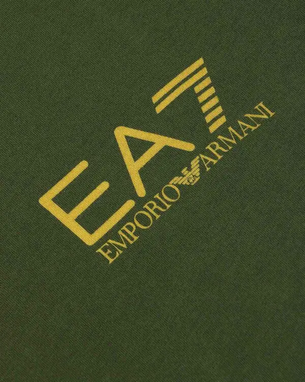 EA7 Logo Printed T-shirt With Round Neck - Green