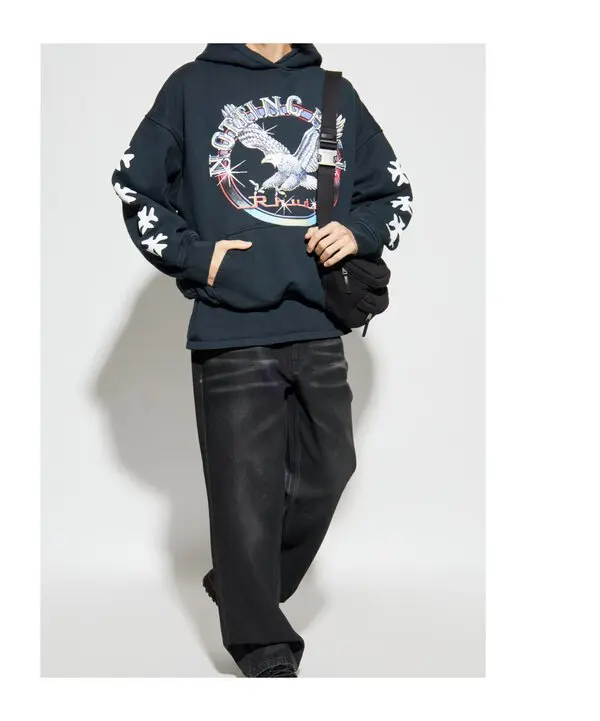 Rhude Eagle Graphic Star-embellished Hoodie - Black
