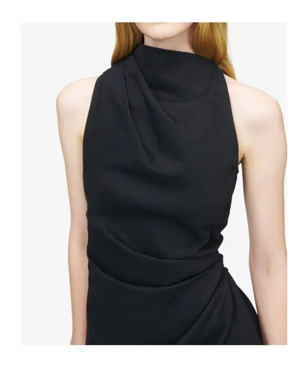 Alexander McQueen Asymmetrical Draped Mini Dress - Black