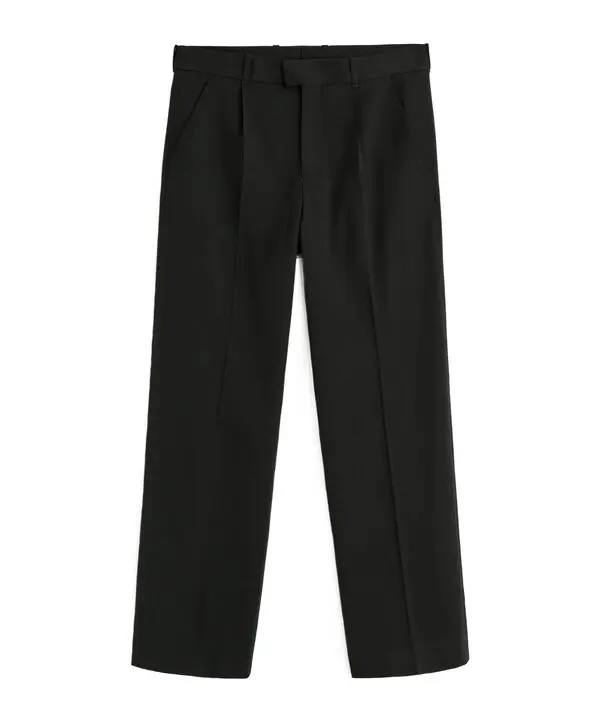 Our Legacy Pleated Tailored Trousers Slight Bootcut - Black Worsted Wool