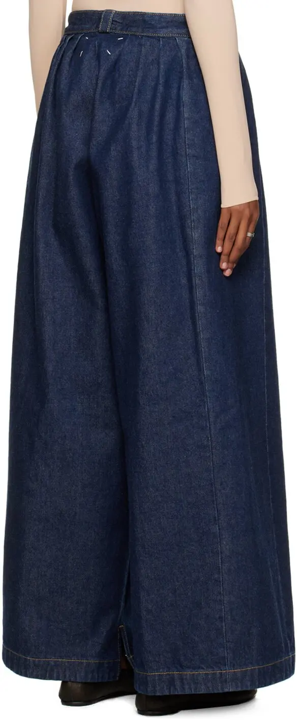 MAISON MARGIELA Wide-leg Pleated Jeans - Blue