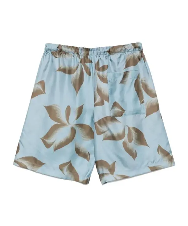 Dries Van Noten Graphic Print Drawstring Shorts - Blue