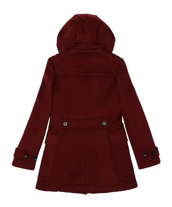 Burberry Hooded Overcoat With Horn Buckle Detailing