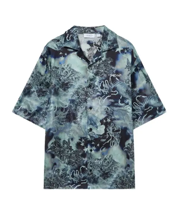 Off-White Printed Bowling Shirt - Blue