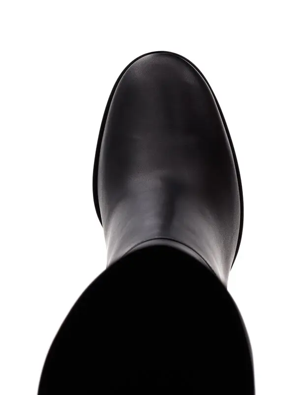 GIANVITO ROSSI Knee High Block Heel Boots - Black