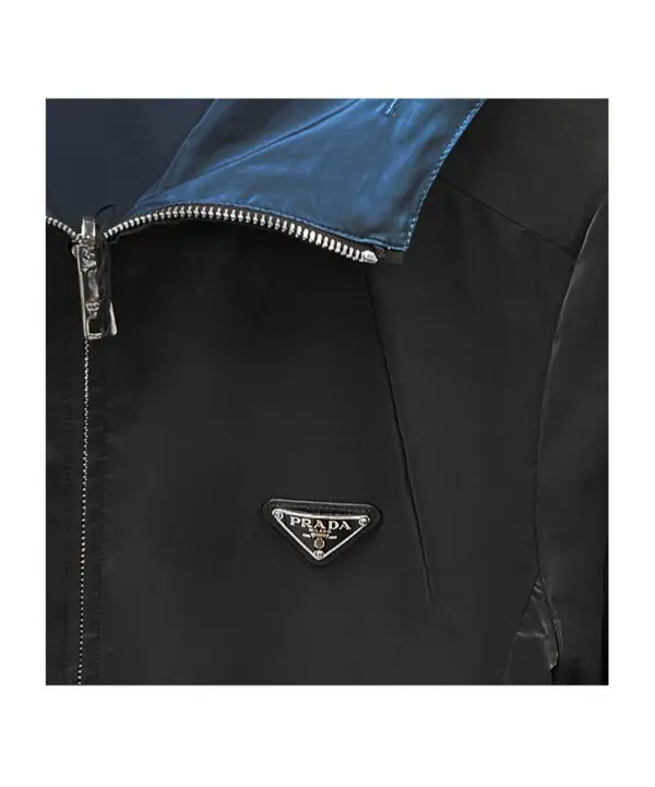 Prada Triangle Logo Hooded Zip-up Jacket