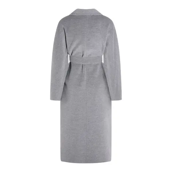 Max Mara Madame Double-breasted Belted Coat - Light Gray