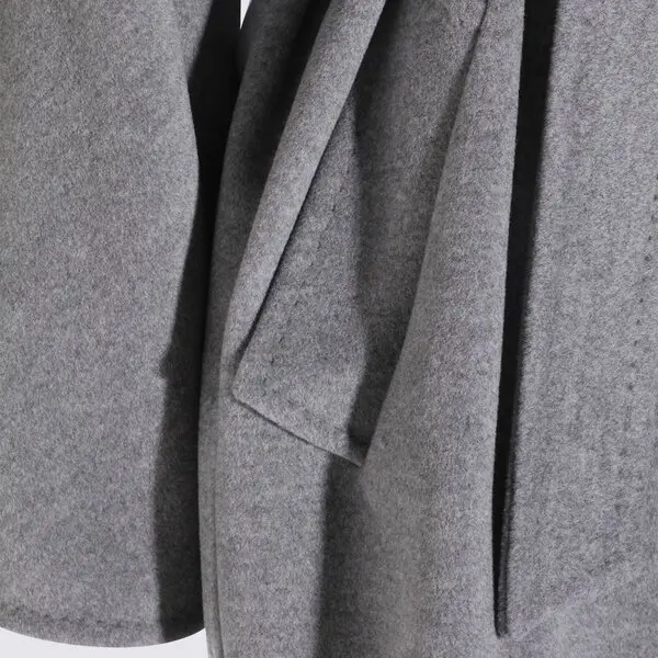 Max Mara Madame Double-breasted Belted Coat - Light Gray