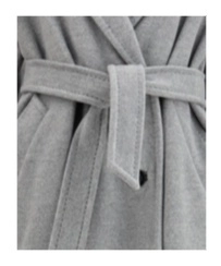 Max Mara Madame Double-breasted Belted Coat - Light Gray