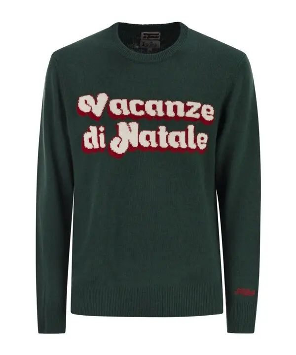 MC2 SAINT BARTH Vacanze Di Natale" Logo Jacquard Jumper - Green