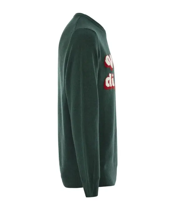 MC2 SAINT BARTH Vacanze Di Natale" Logo Jacquard Jumper - Green
