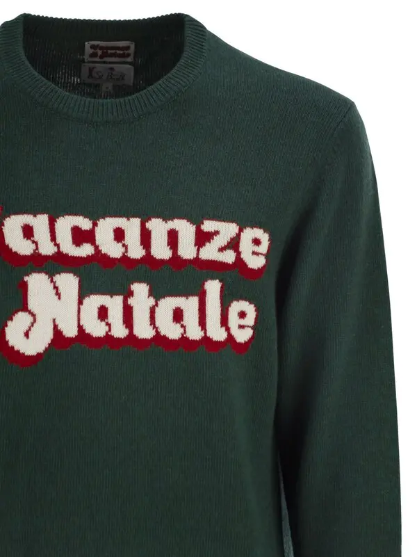 MC2 SAINT BARTH Vacanze Di Natale" Logo Jacquard Jumper - Green